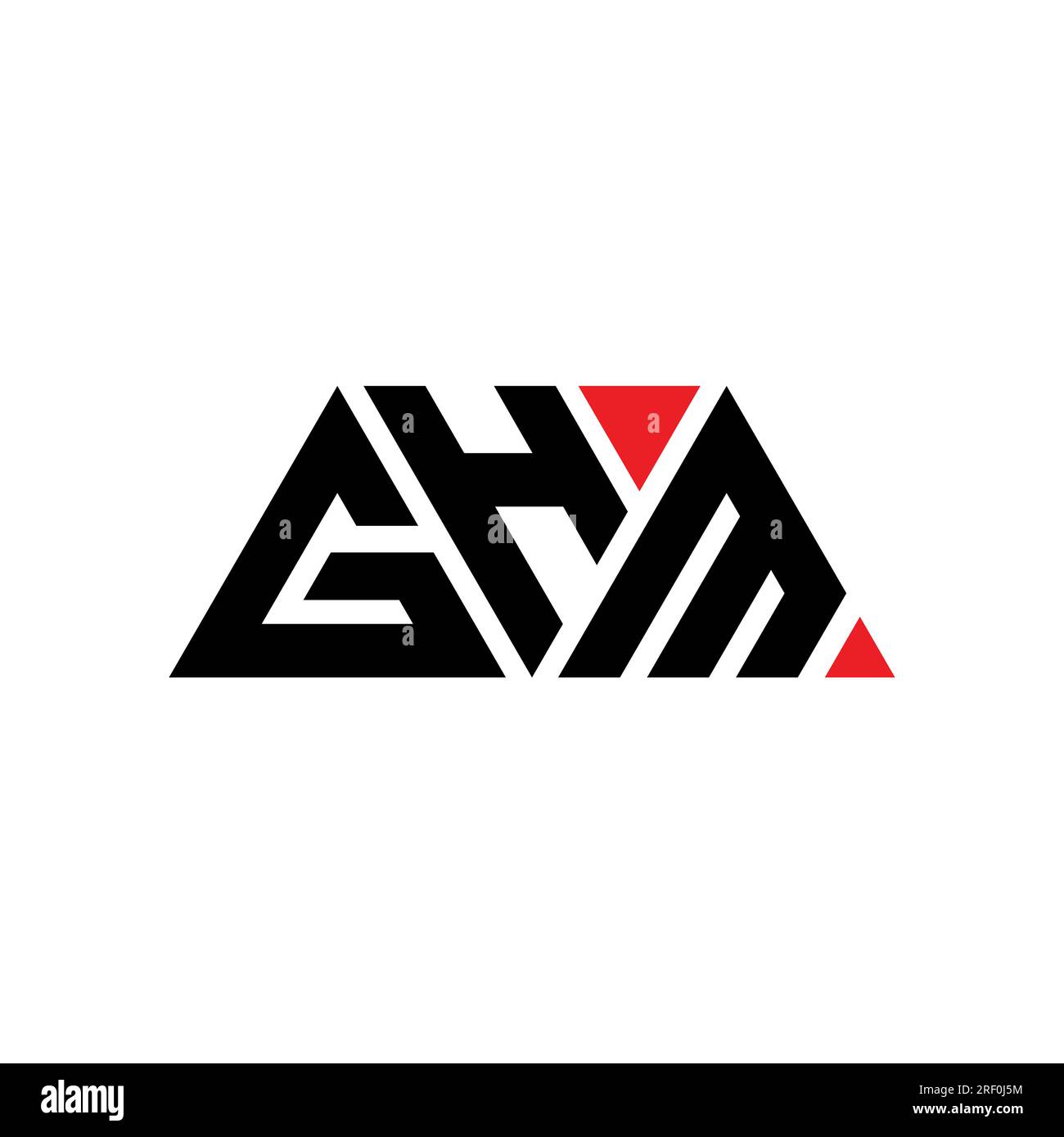 GHM triangle letter logo design with triangle shape. GHM triangle logo ...