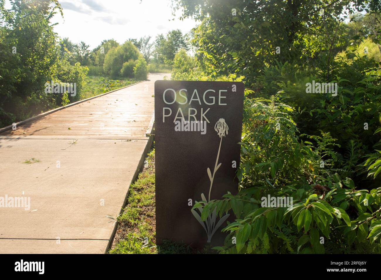 Boardwalk in Osage Park. Osage Park is an urban park designed as the ...