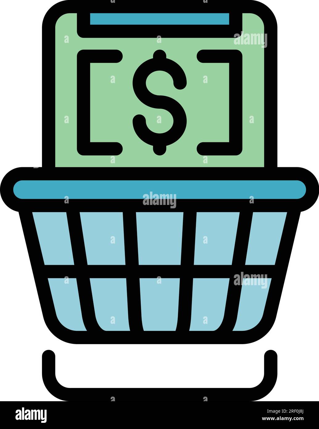 Online food shop basket icon outline vector. App payment. Order ...
