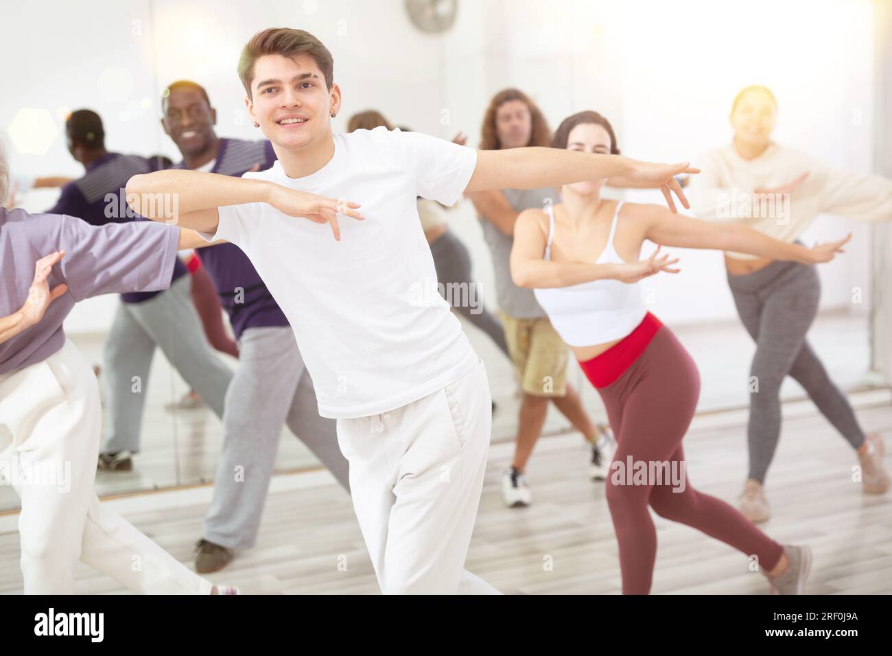 Group dancers rehearsing moves in hi-res stock photography and images ...
