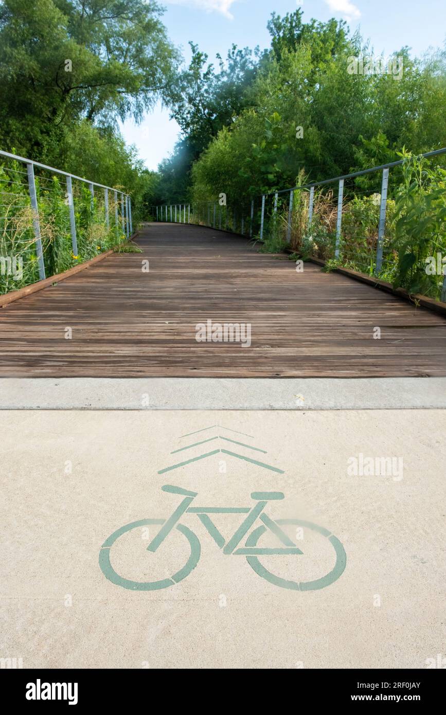 Bikepath in Osage Park. Osage Park is an urban park designed as the ...