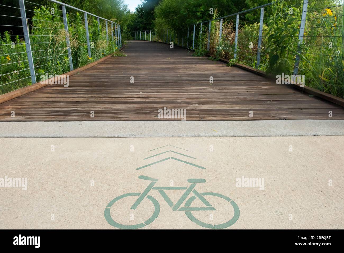 Bikepath in Osage Park. Osage Park is an urban park designed as the ...