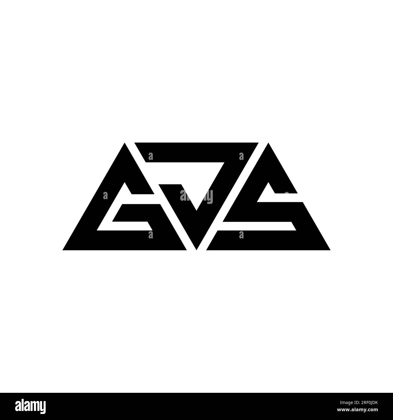 GJS triangle letter logo design with triangle shape. GJS triangle logo ...