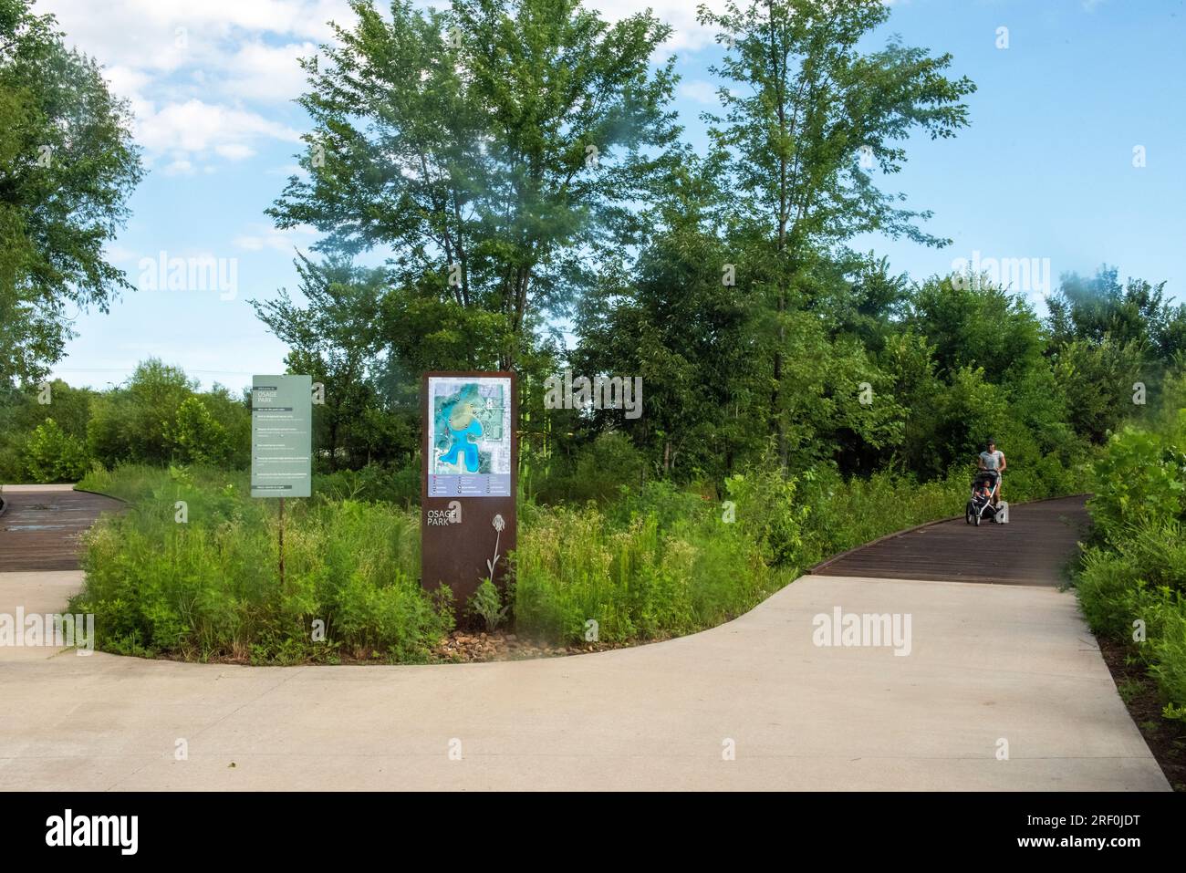 Boardwalk in Osage Park. Osage Park is an urban park designed as the ...