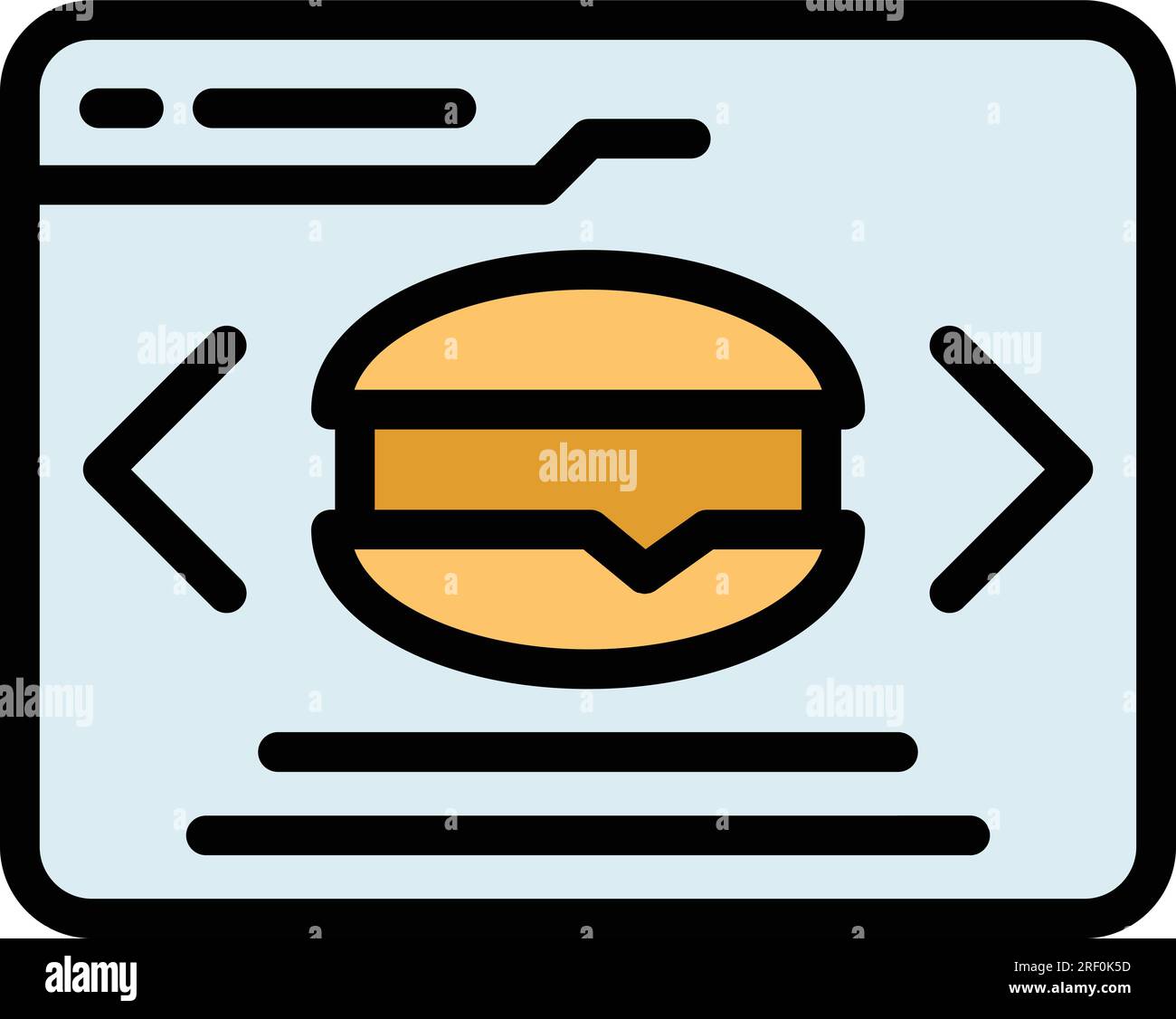 Online burger order icon outline vector. Menu service. Lunch food color ...