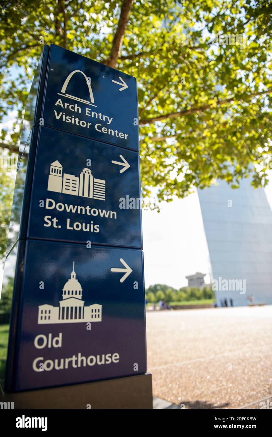 A sign in Gateway Arch National Park in St. Louis, Missouri Stock Photo ...
