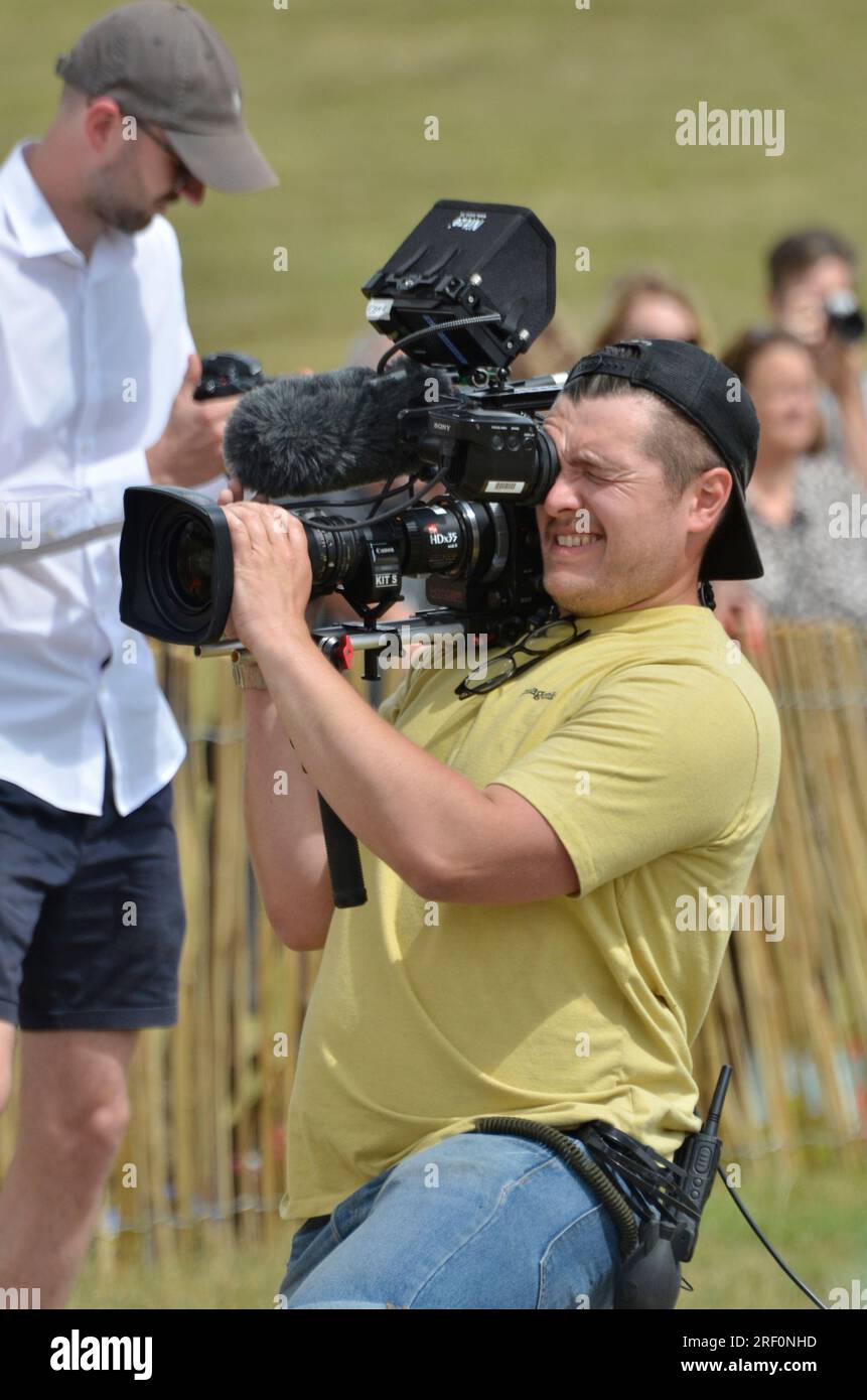 TV cameraman at work Stock Photo - Alamy