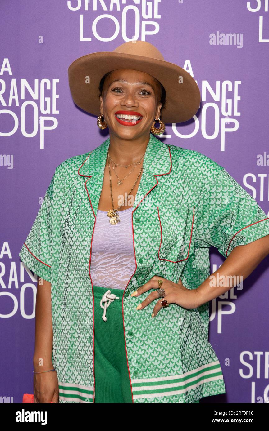 Red Carpet arrivals at Press night for 'A Strange Loop' at the Barbican Featuring: Natalie ...