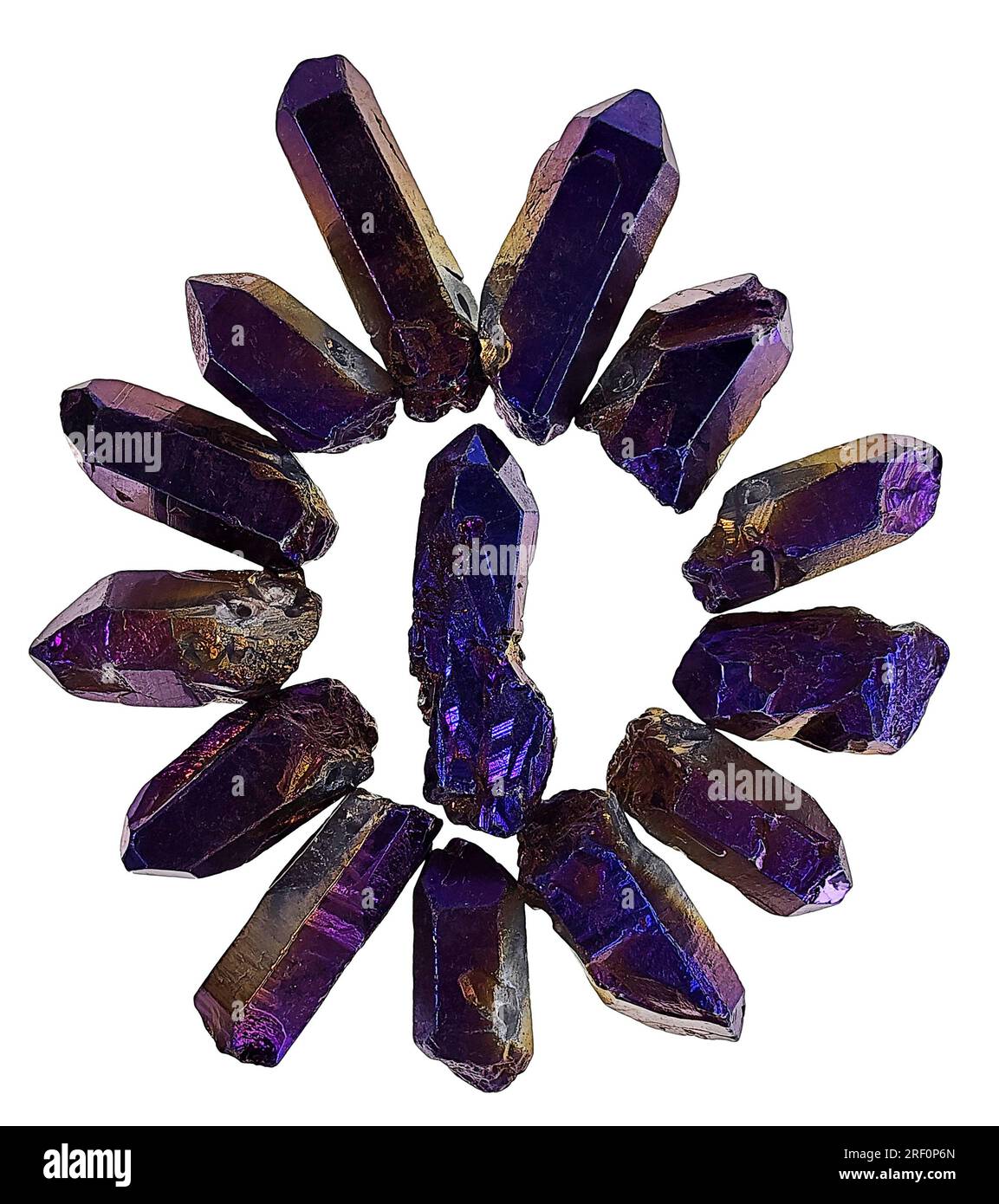 Iridescent purple hued crystals Stock Photo - Alamy