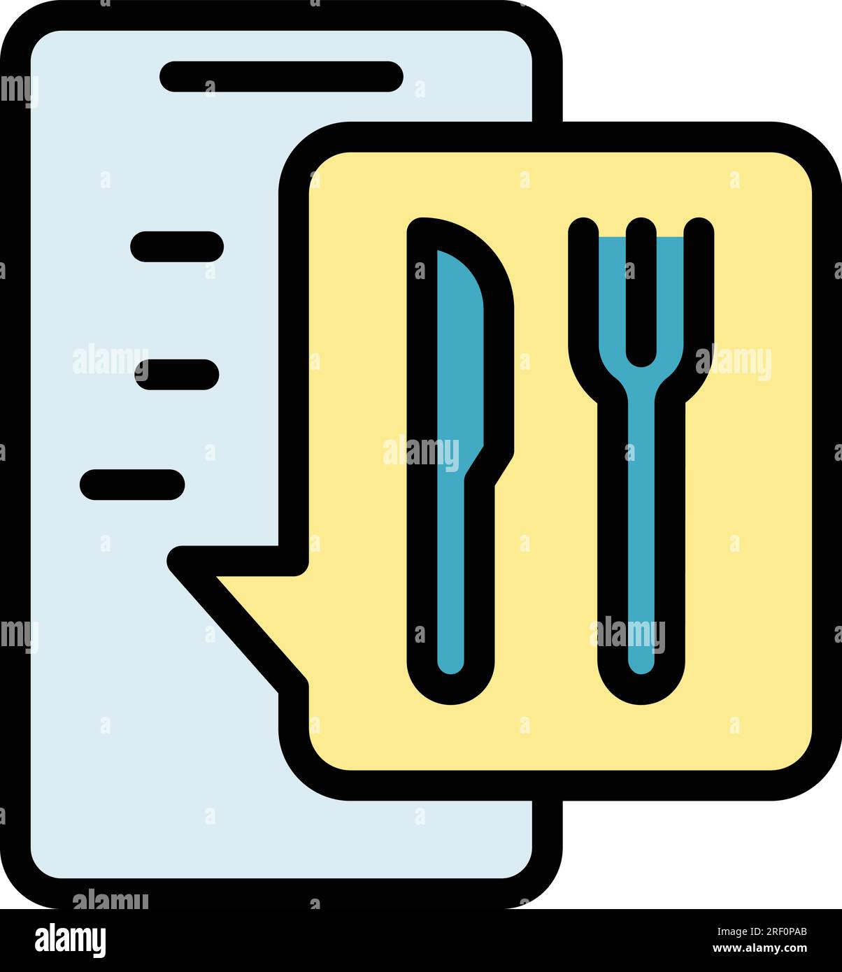 Smartphone food order icon outline vector. Menu app. Food delivery ...