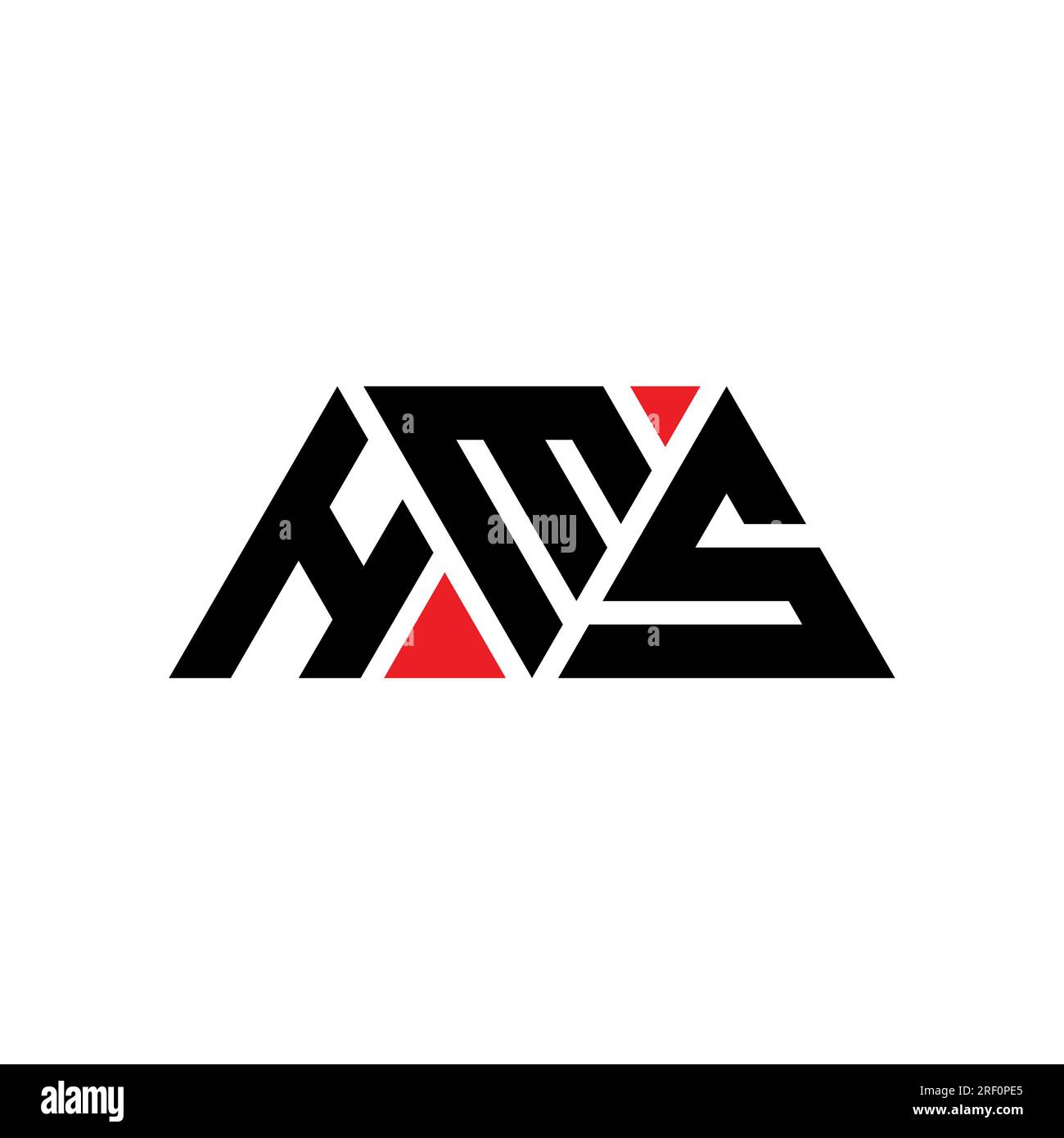 HMS triangle letter logo design with triangle shape. HMS triangle logo ...