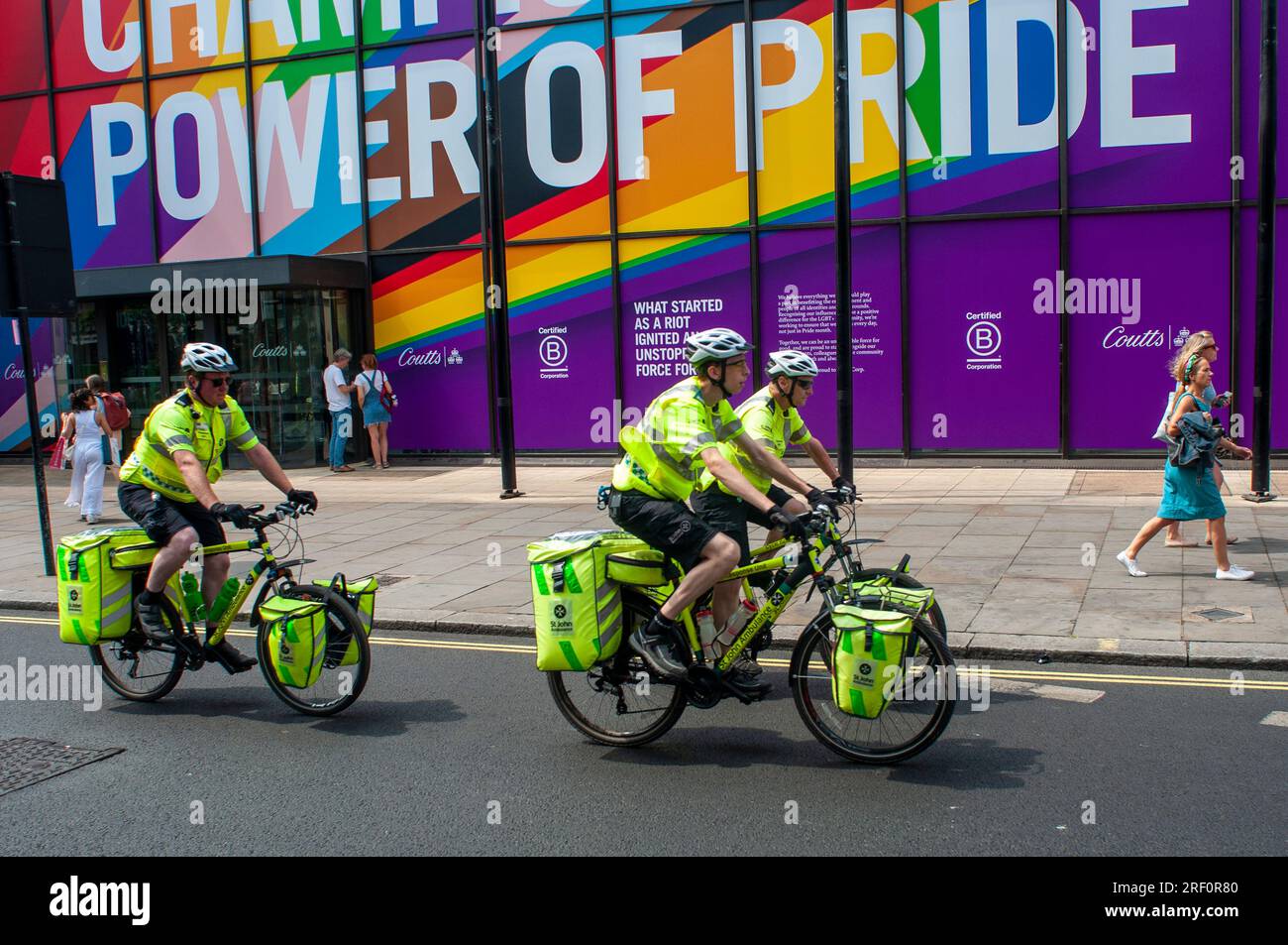 London, UK, 17 June 2023 Coutts bank gay pride rainbow design on the ...
