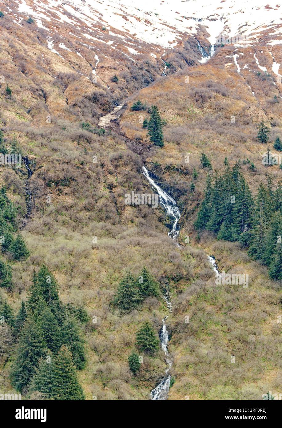 Snow and Ice Runoff in Alaska Mountains Stock Photo - Alamy