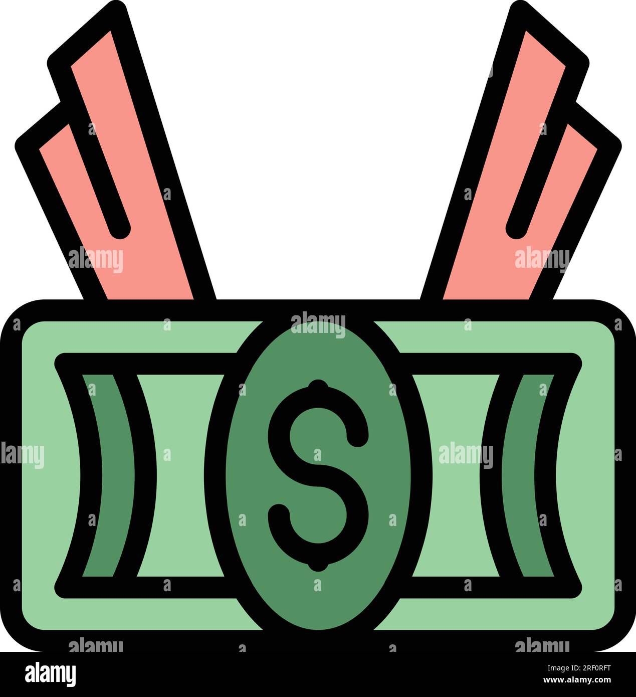 Money income icon outline vector. Passive work. Happy relax color flat ...