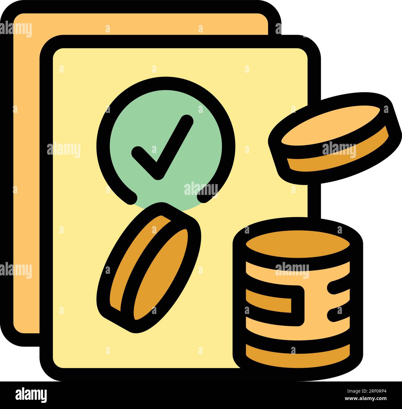 Work money icon outline vector. Computer job. Passive salary color flat ...