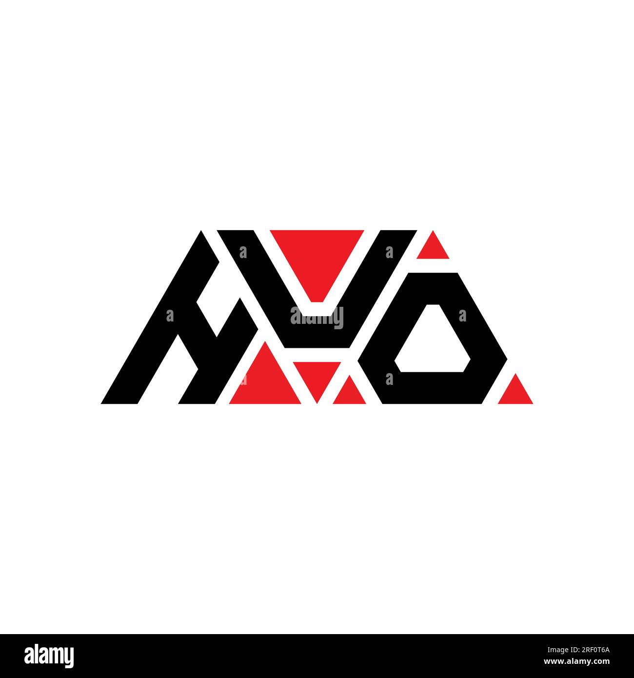 HUO triangle letter logo design with triangle shape. HUO triangle logo ...
