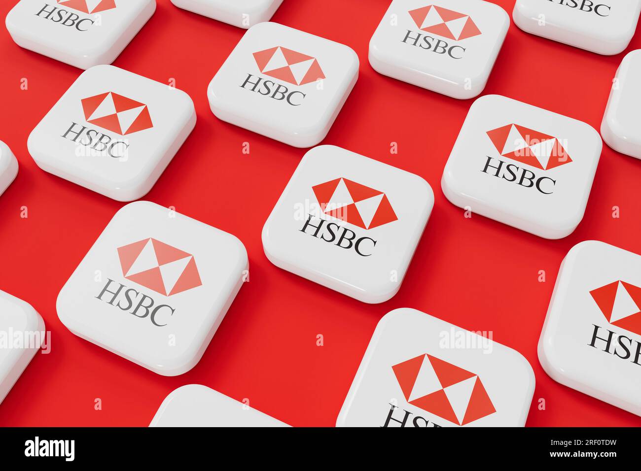 LONDON, UK - July 2023: HSBC bank company logo. 3D Rendering Stock ...