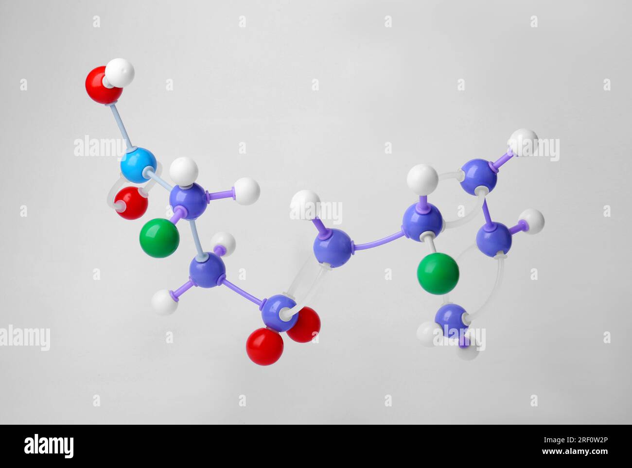 Structure of molecule on white background. Chemical model Stock Photo ...