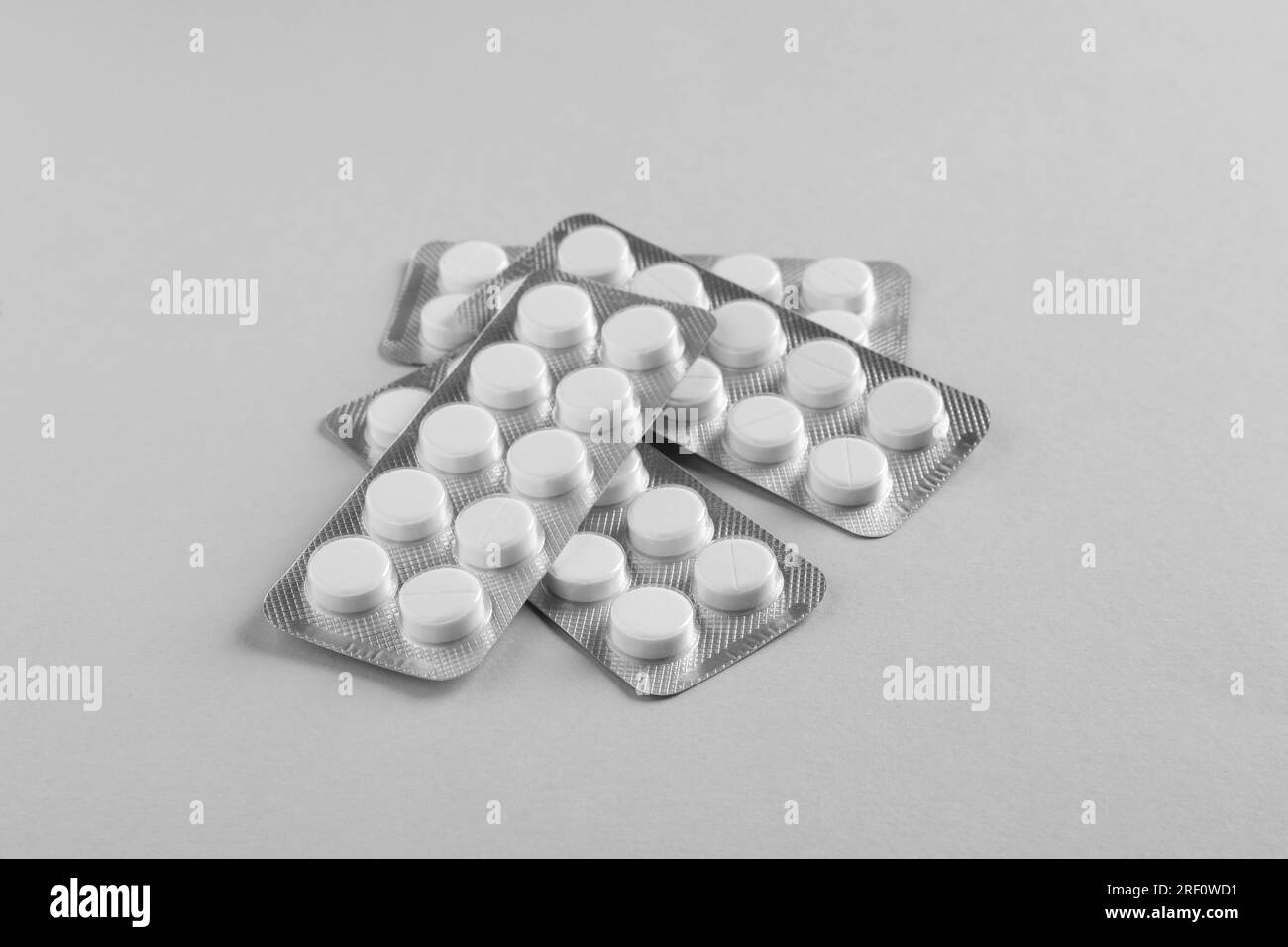 Blisters of pills on white background. Medicinal treatment Stock Photo ...