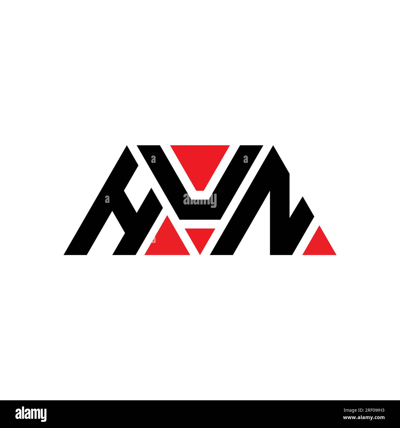 HUN triangle letter logo design with triangle shape. HUN triangle logo design monogram. HUN ...