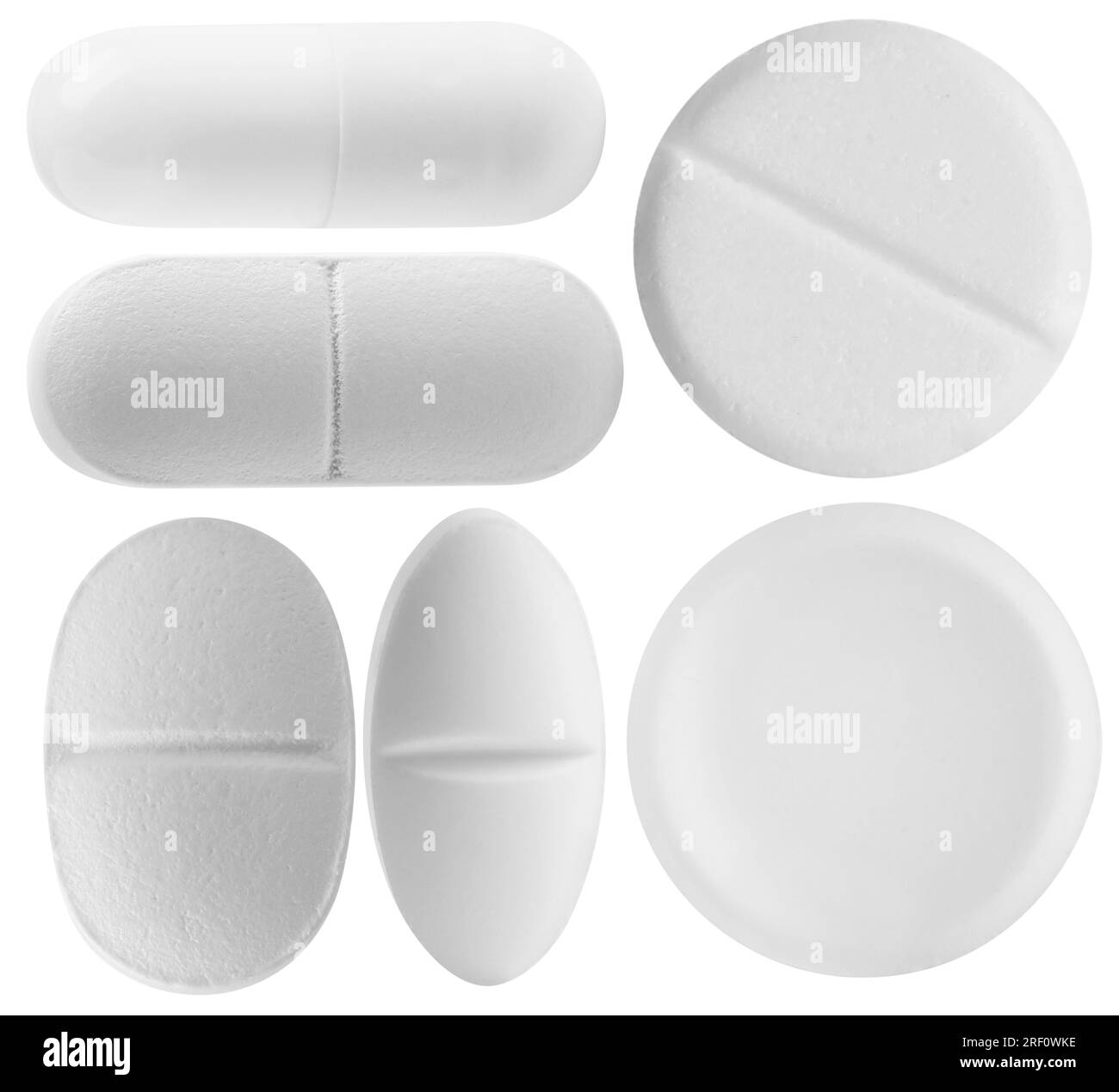 Set of different pills isolated on white Stock Photo - Alamy