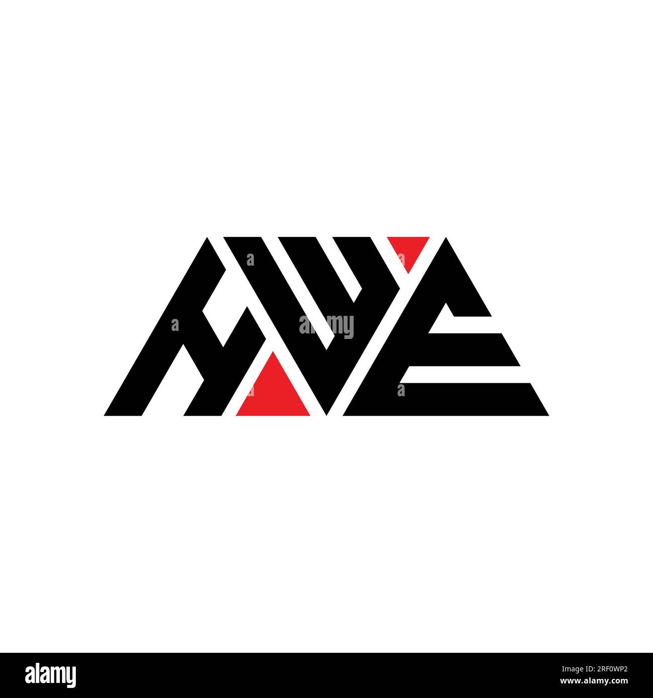 HWE triangle letter logo design with triangle shape. HWE triangle logo ...