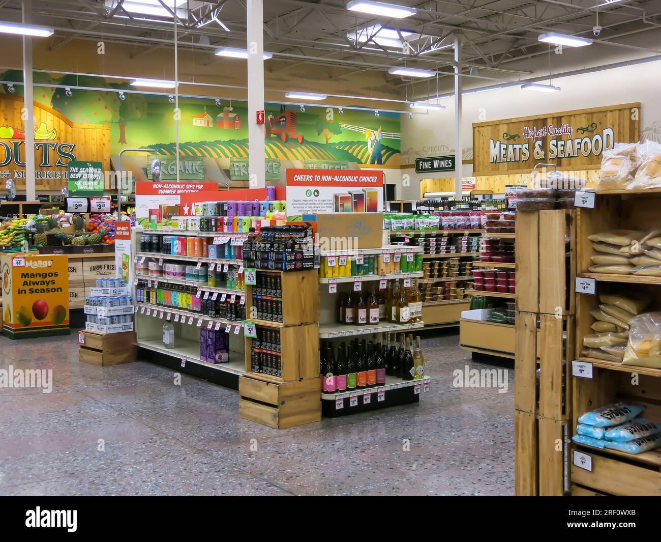 Food and Drink Items on Display at Supermarket Stock Photo - Alamy