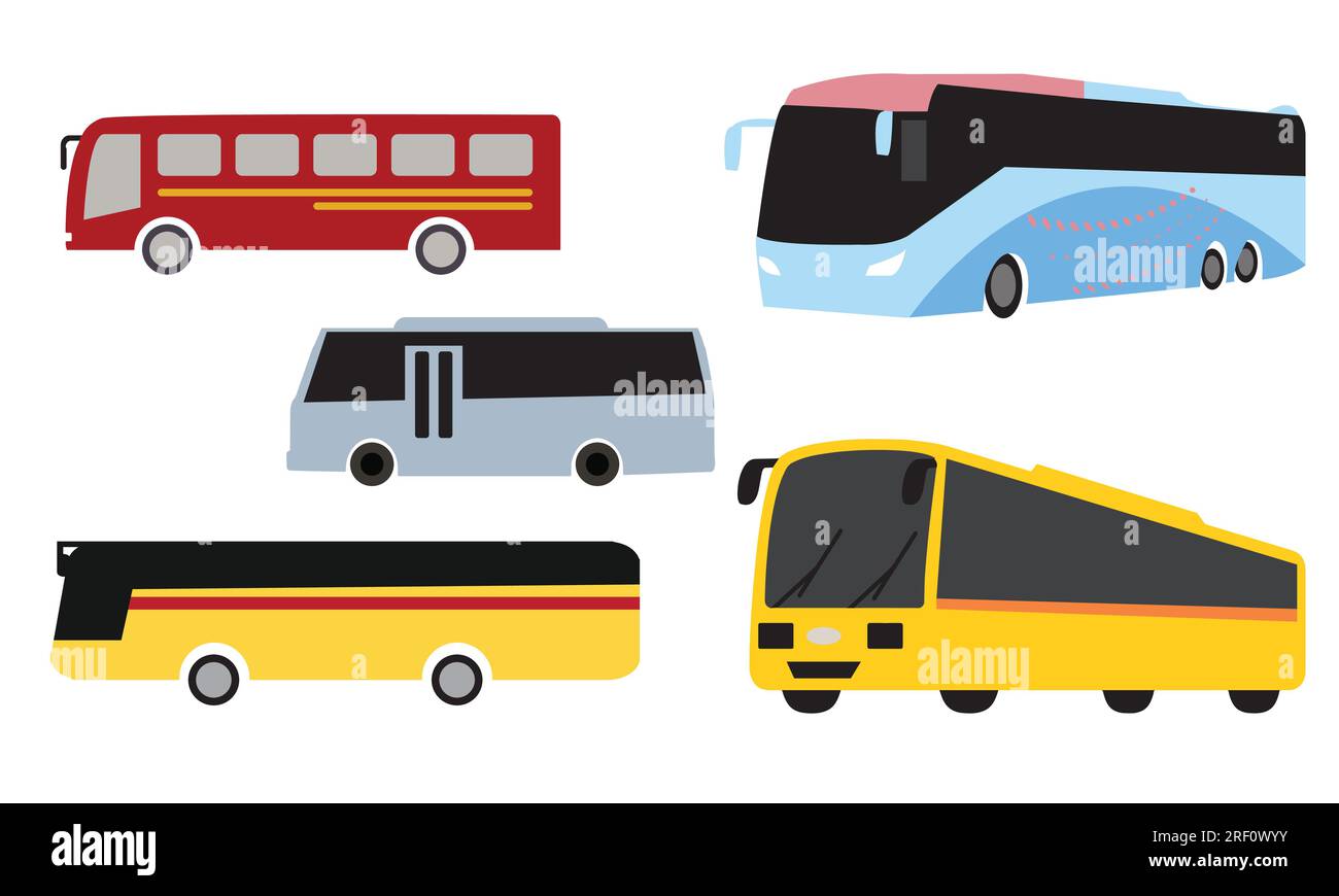 Bus vector bundle Cut Out Stock Images & Pictures - Alamy