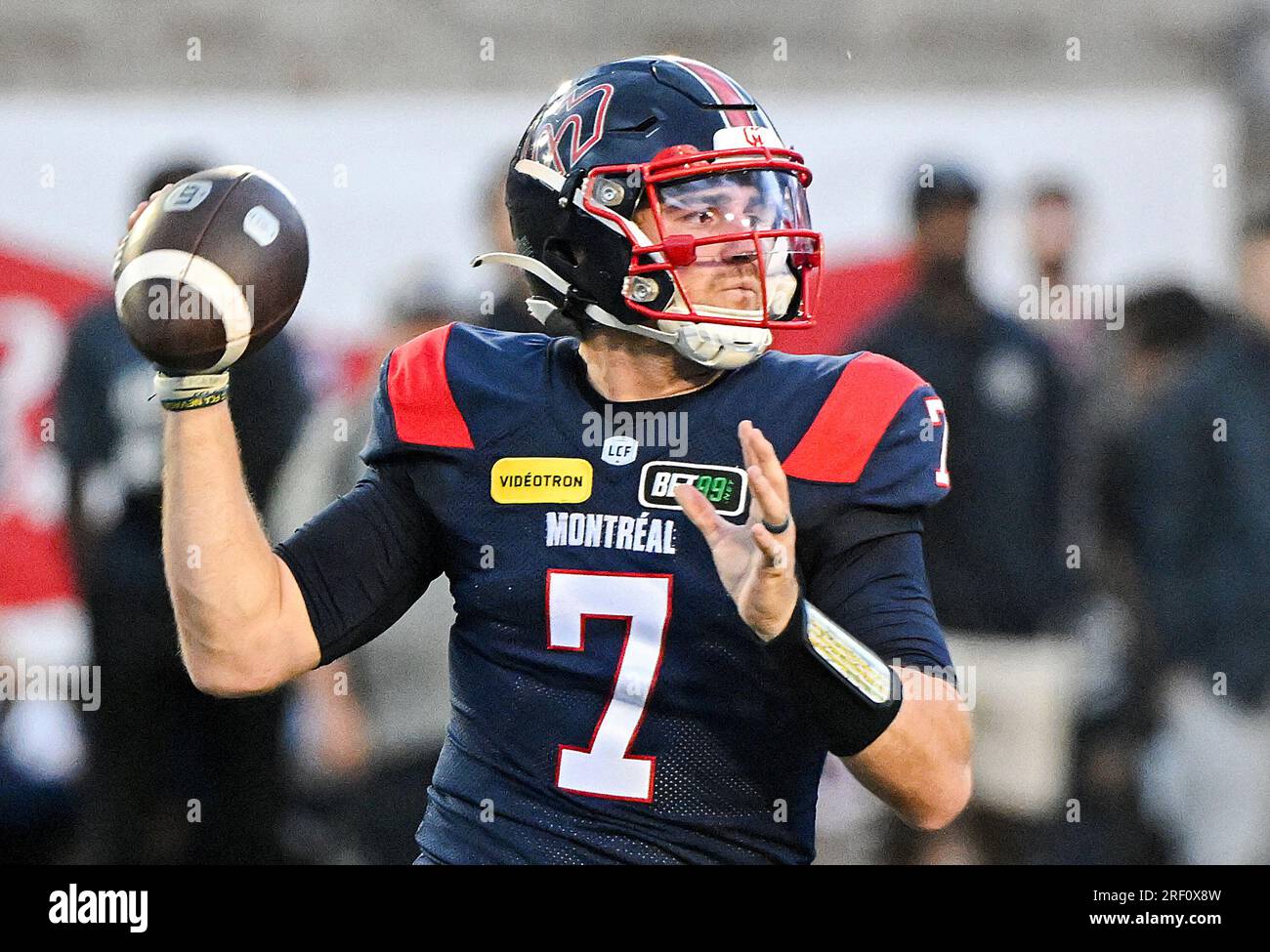 Montreal Alouettes quarterback Cody Fajardo throws a pass during the ...