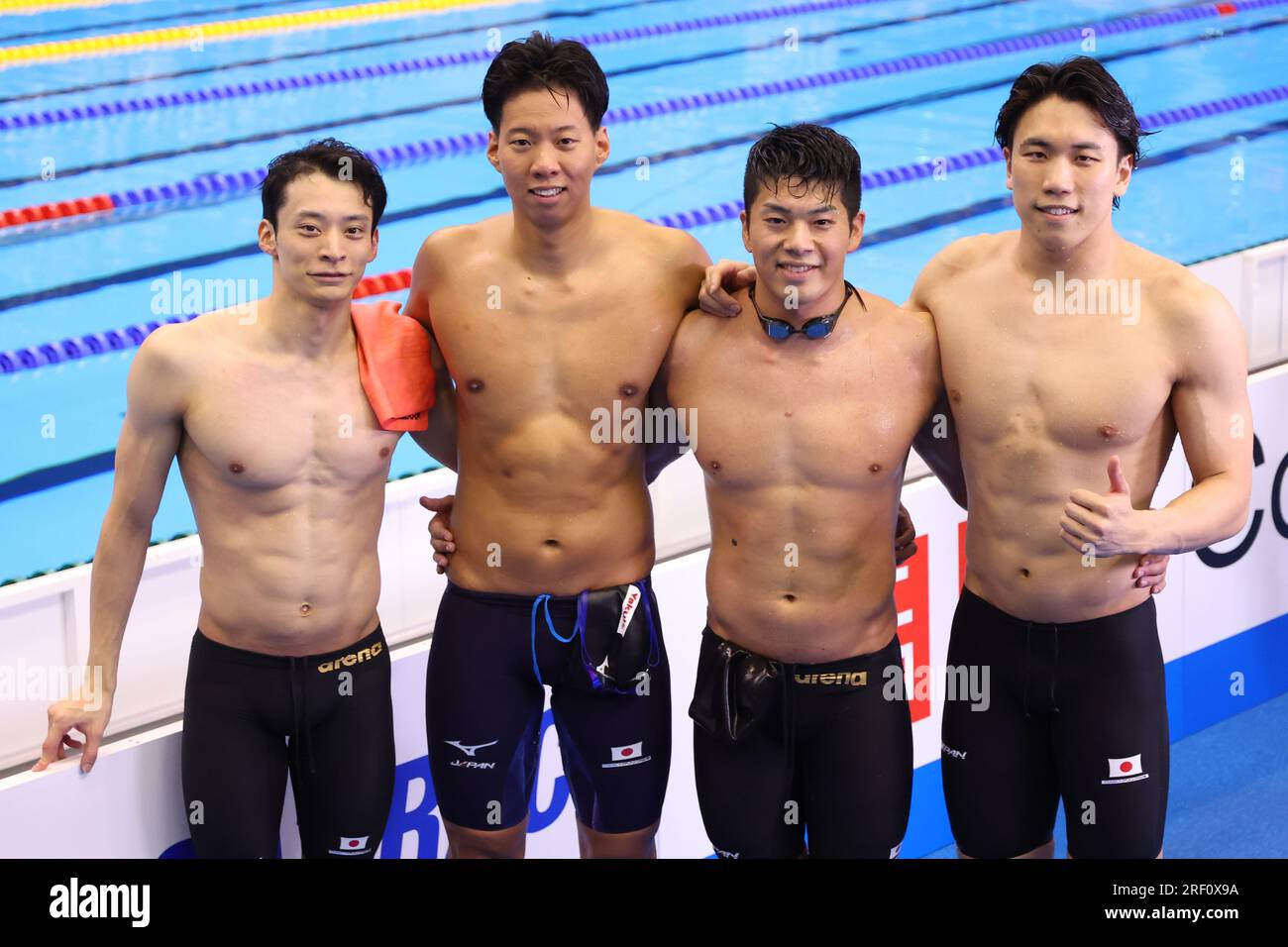 Fukuoka, Japan. 30th July, 2023. (L to R) Ryosuke Irie, Ippei Watanabe, Naoki Mizunuma ...
