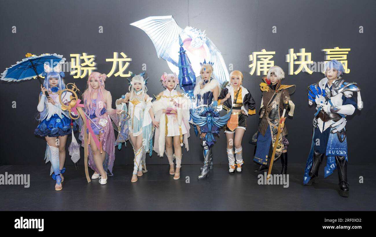 SHANGHAI, CHINA - JULY 30, 2023 - Cosplayers at the Snapdragon booth at ...