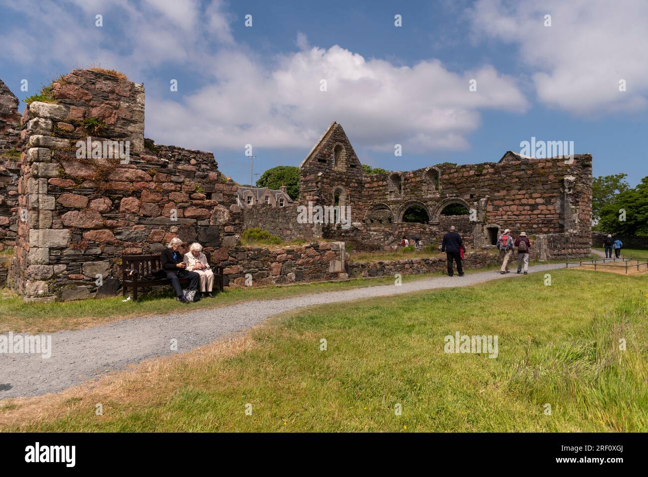Isle of Iona, Scotland, UK. 6 June 2023. Tourists visiting the Iona ...
