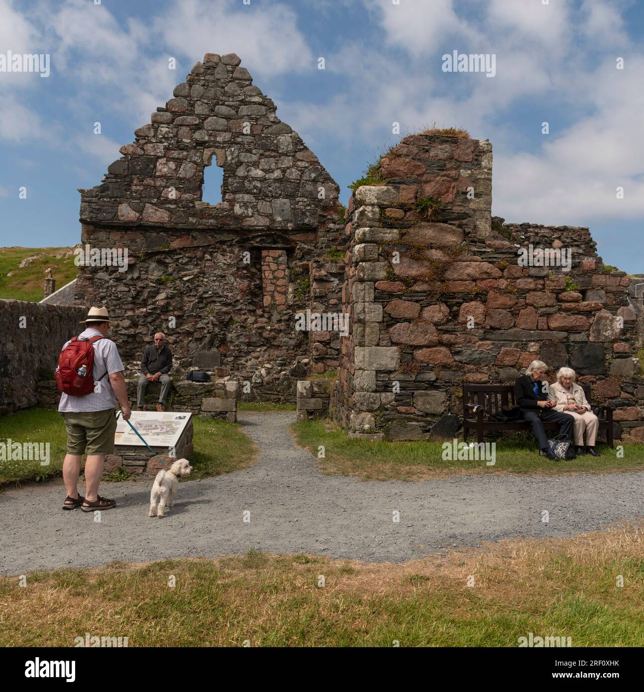 Isle of Iona, Scotland, UK. 6 June 2023. Tourists visiting the Iona ...