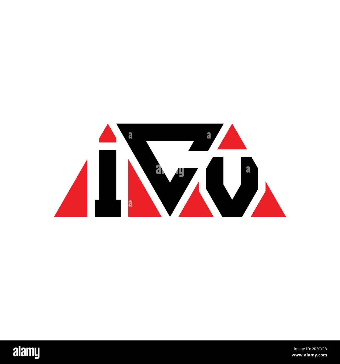 ICV triangle letter logo design with triangle shape. ICV triangle logo ...