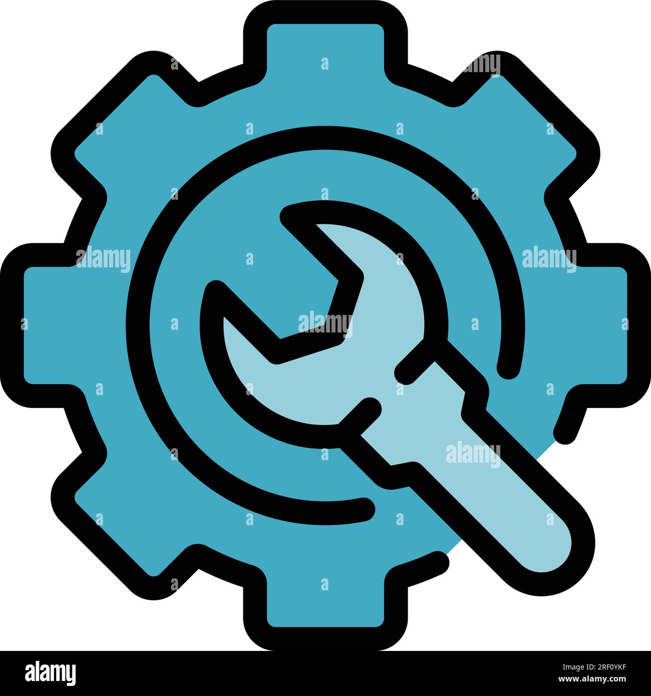 Technical overview gear icon outline vector. Business data. Financial result color flat Stock ...
