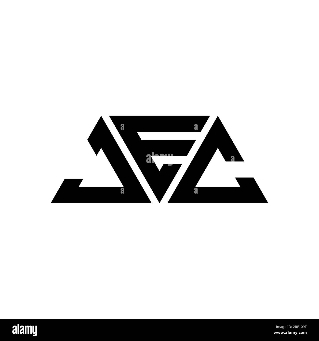 JEC triangle letter logo design with triangle shape. JEC triangle logo ...