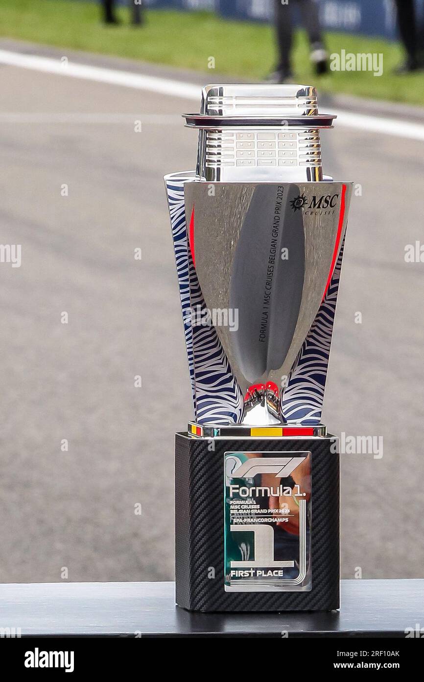 Francorchamps, Belgium. 30th July, 2023. the winners trophy displayed ...