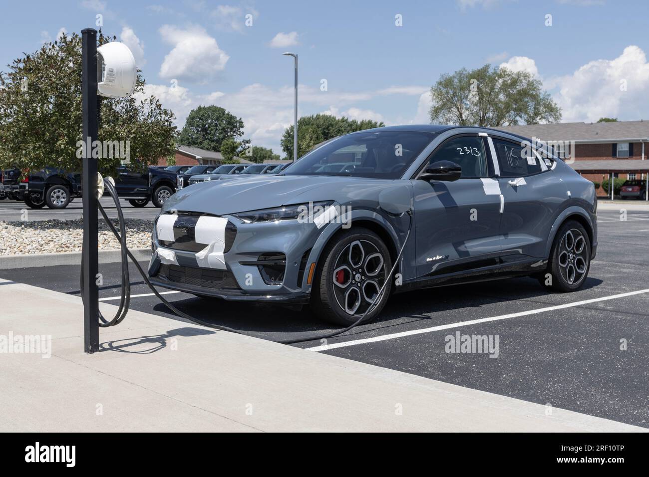 Kokomo - July 30, 2023: Ford Mach-E Mustang SUV display. The Mustang ...