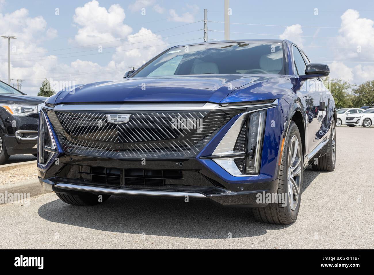 Fishers - July 22, 2023: Cadillac LYRIQ EV Electric Vehicle display at ...