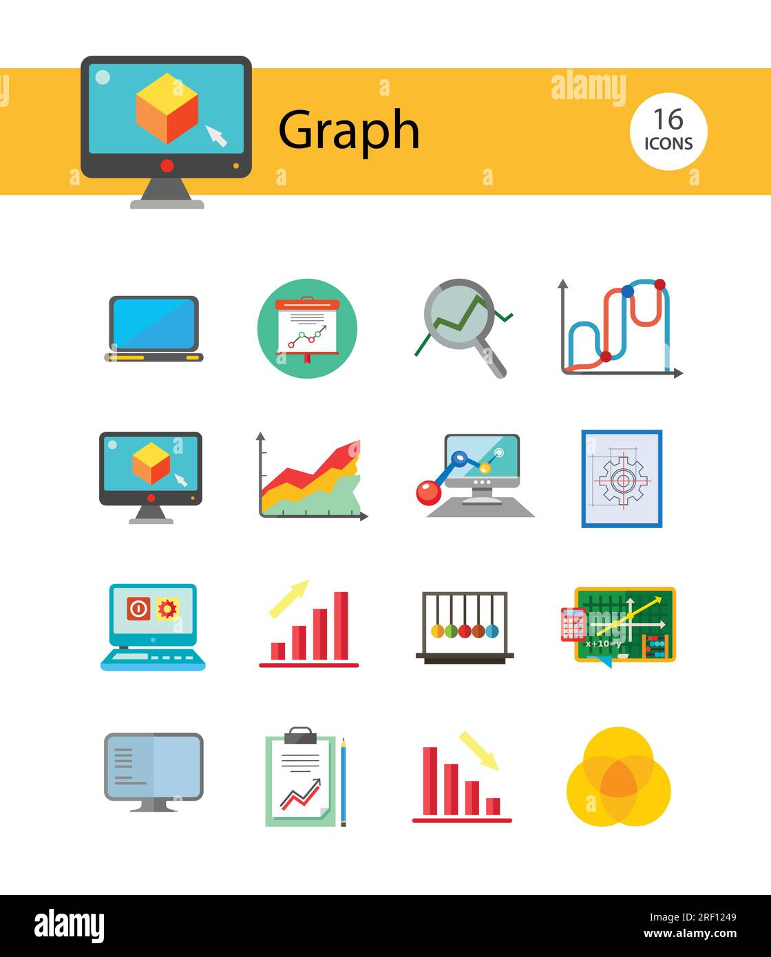 Graph Icon Set Stock Vector Image & Art - Alamy