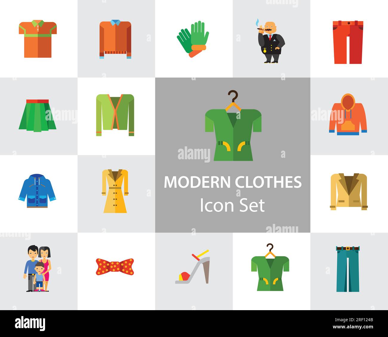 Modern Clothes Icon Set Stock Vector Image & Art - Alamy