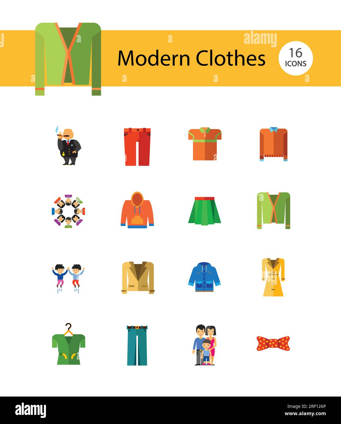 Modern Clothes Icon Set Stock Vector Image & Art - Alamy
