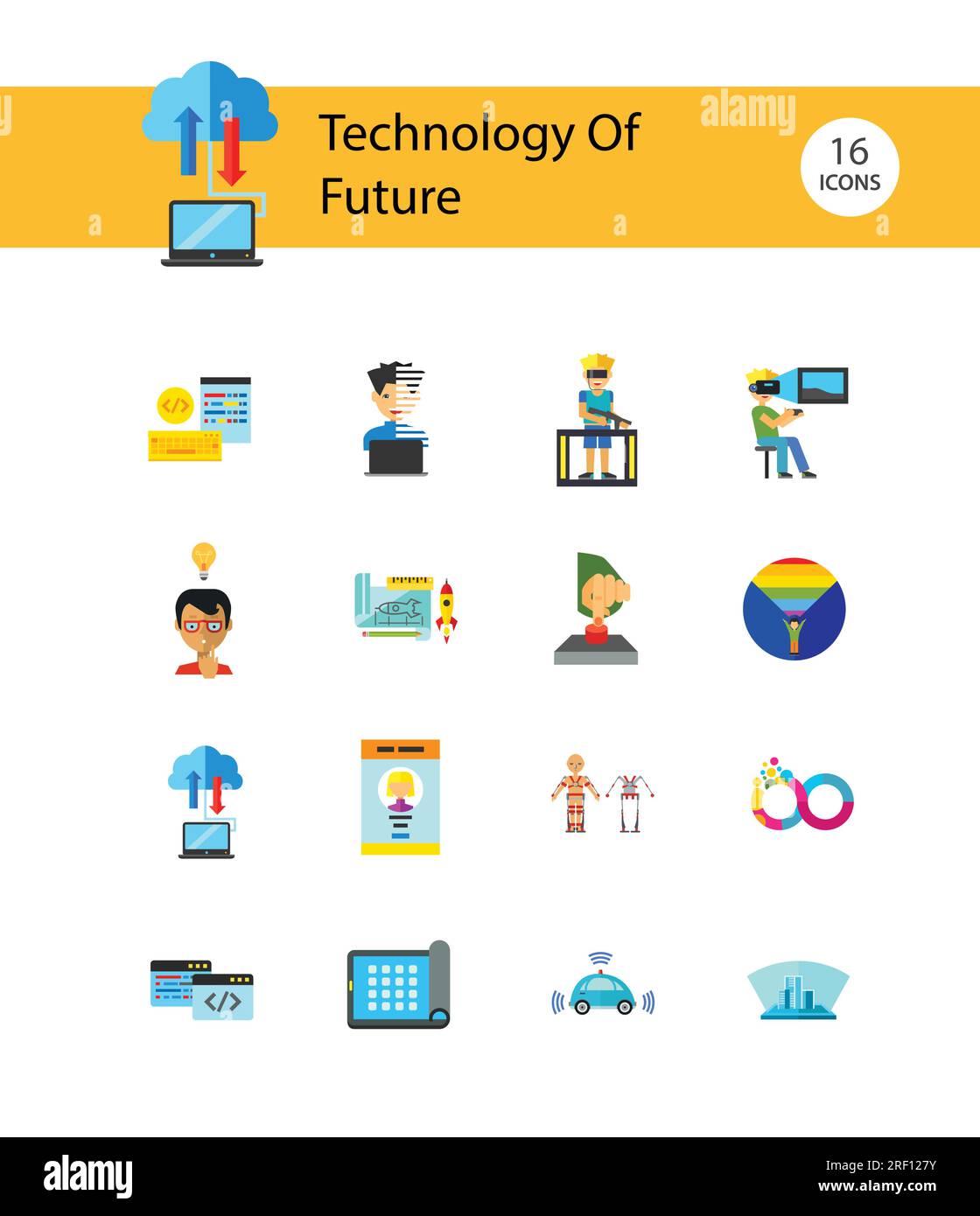 Technology Of Future Icon Set Stock Vector Image & Art - Alamy