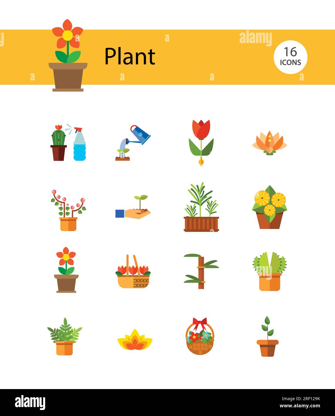 Plant Icon Set Stock Vector Image & Art - Alamy
