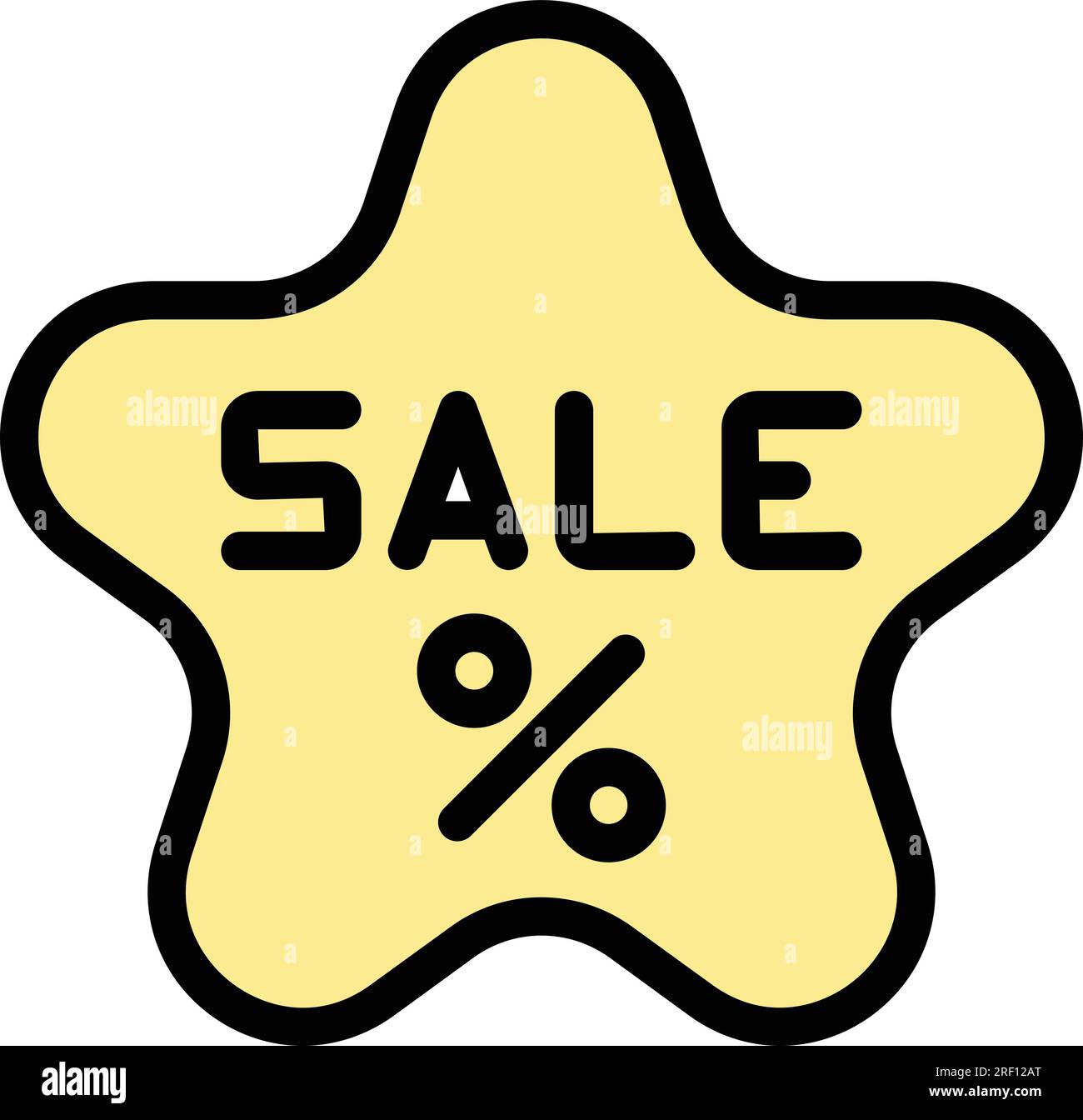 New star sale icon outline vector. Code price. App offer color flat ...