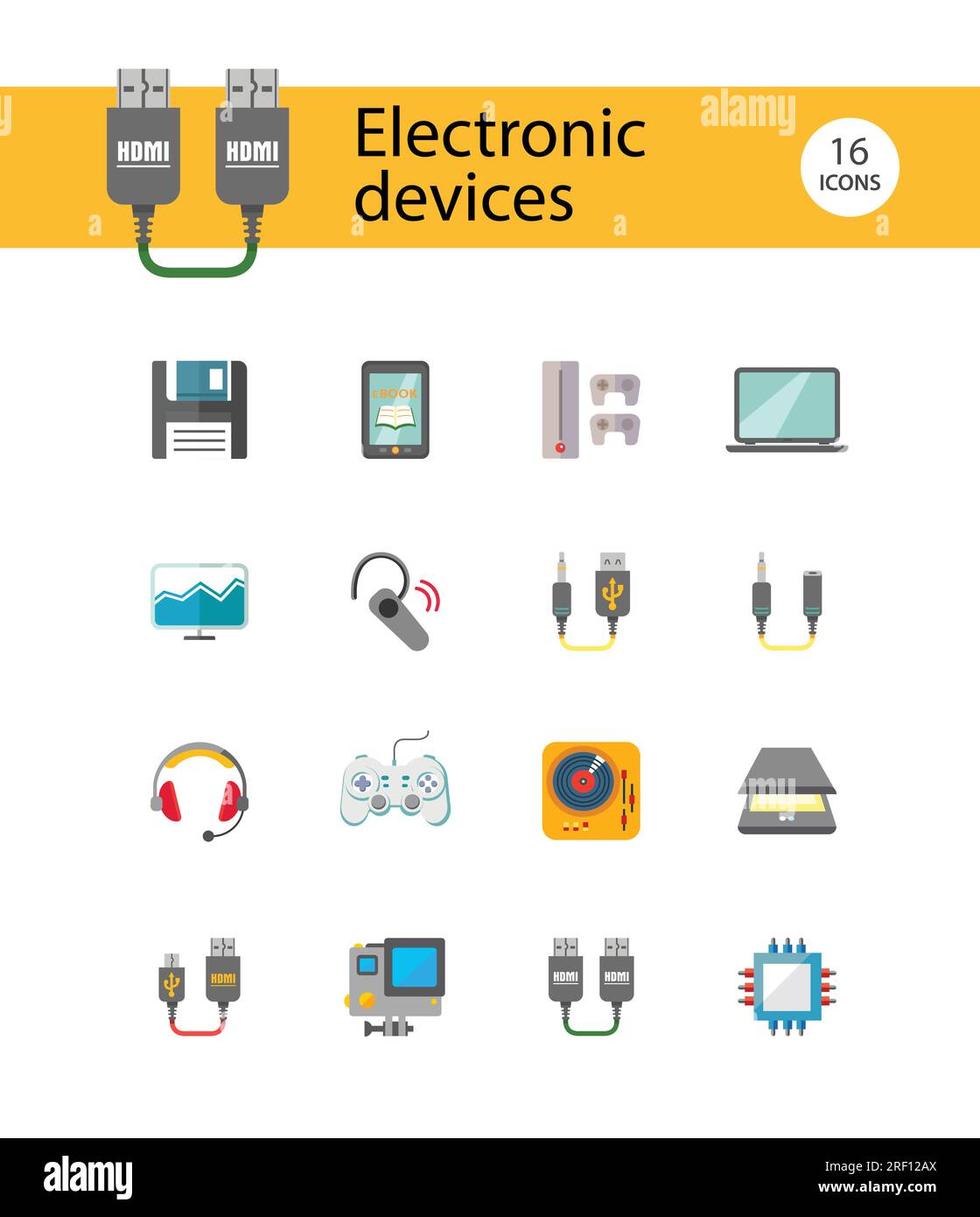 Electronic devices icons set Stock Vector Image & Art - Alamy
