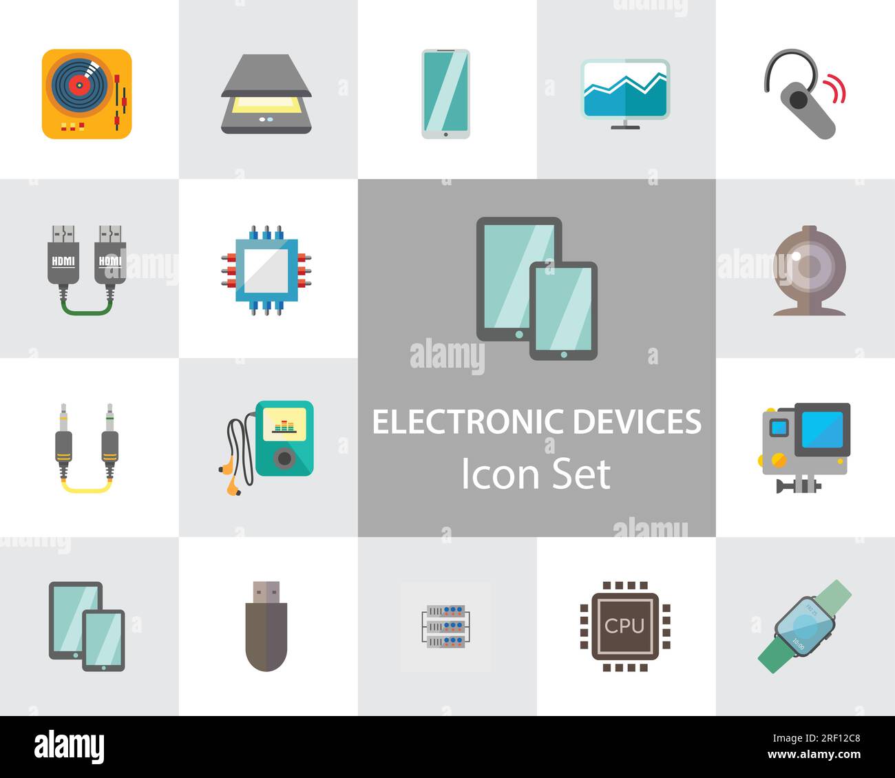 Electronic devices icons set Stock Vector Image & Art - Alamy
