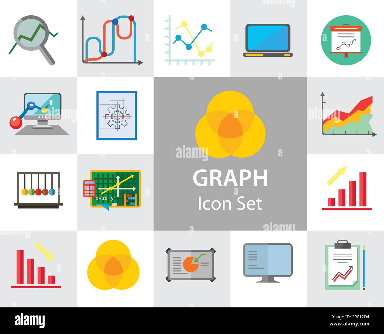 Graph Icon Set Stock Vector Image & Art - Alamy