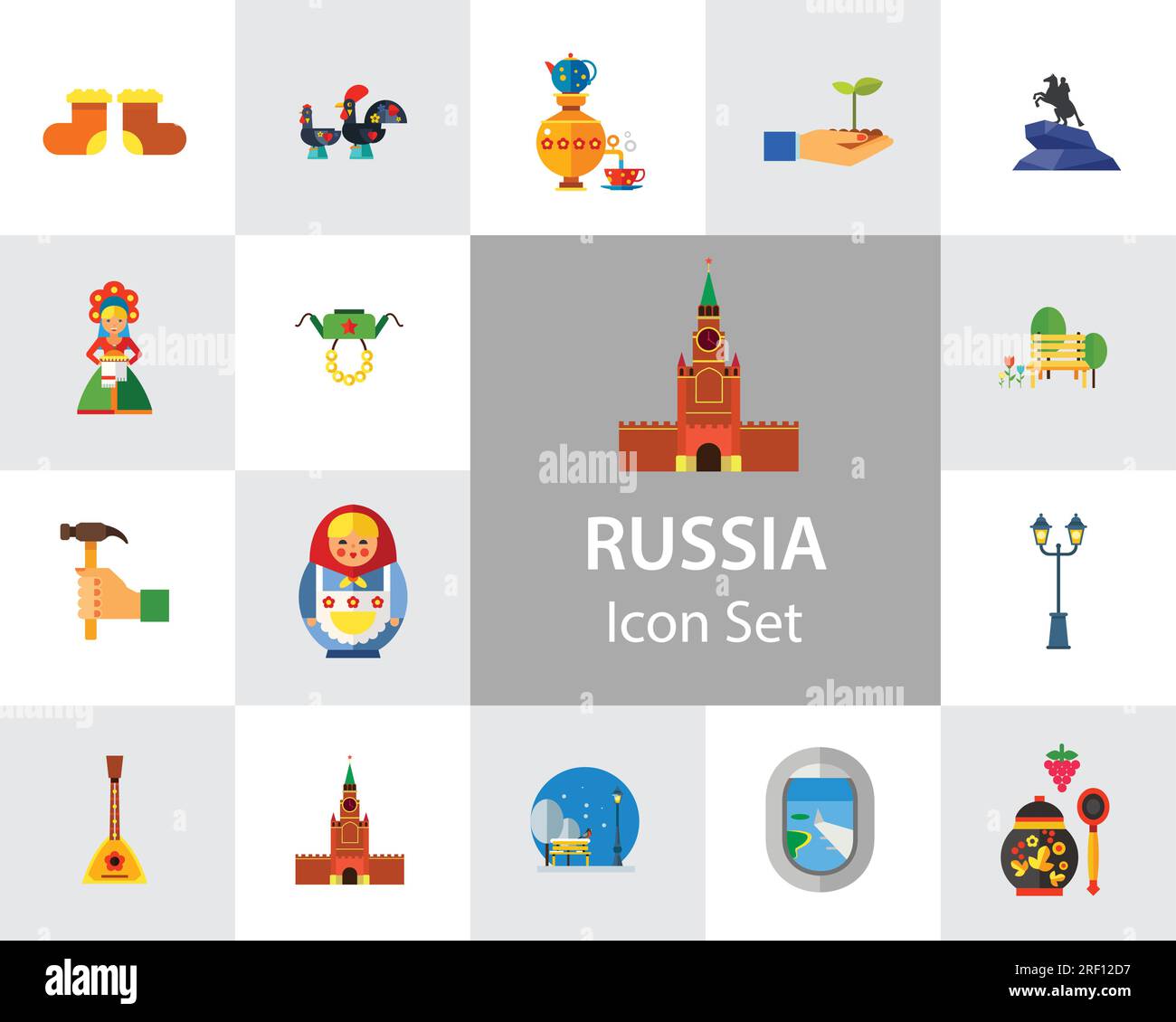 Russia Icon Set Stock Vector Image & Art - Alamy