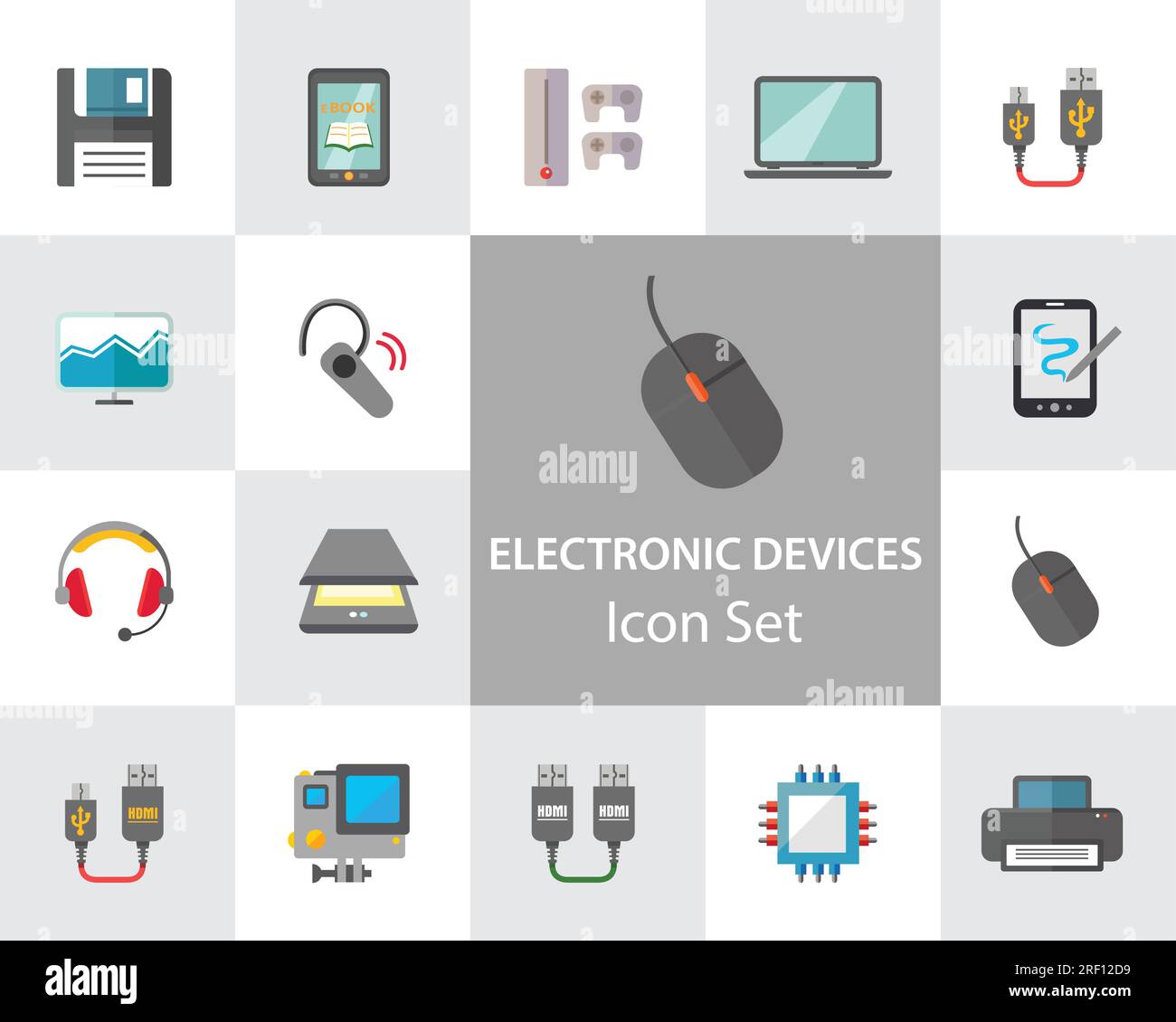 Electronic devices icons set Stock Vector Image & Art - Alamy